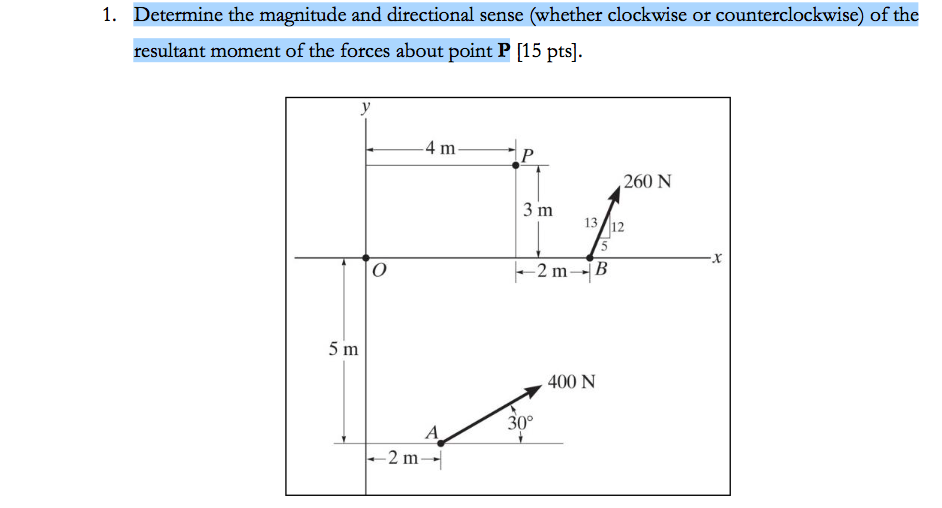 Solved Determine the magnitude and directional sense | Chegg.com