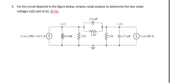 Solved For the circuit depicted in the figure below, employ | Chegg.com