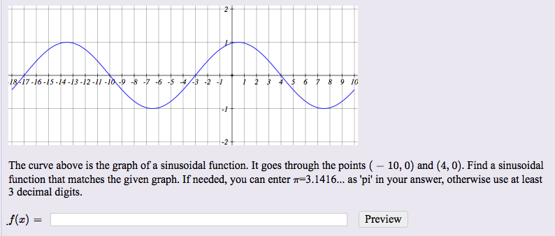 Solved The curve above is the graph of a sinusoidal | Chegg.com