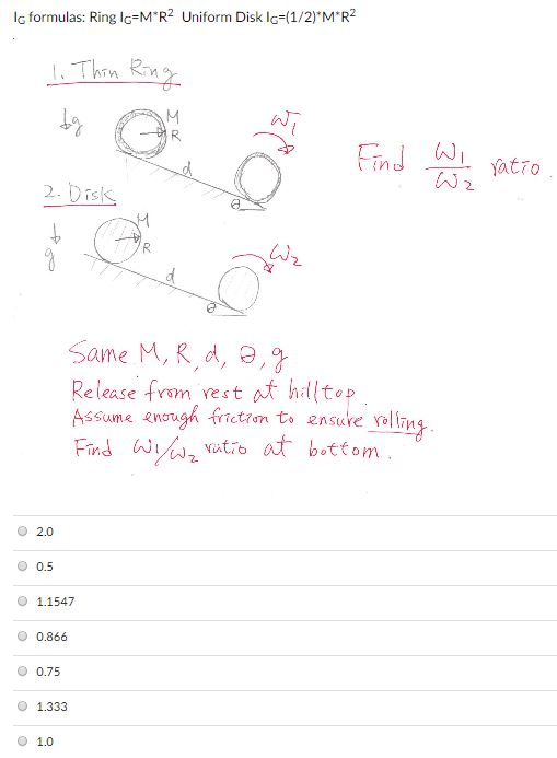 Solved I_G formulas: Ring I_G = M degree R^2 Uniform Disk | Chegg.com