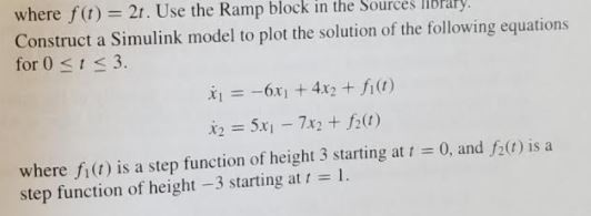 Solved where f(r) 2r. Use the Ramp block in the Sources | Chegg.com