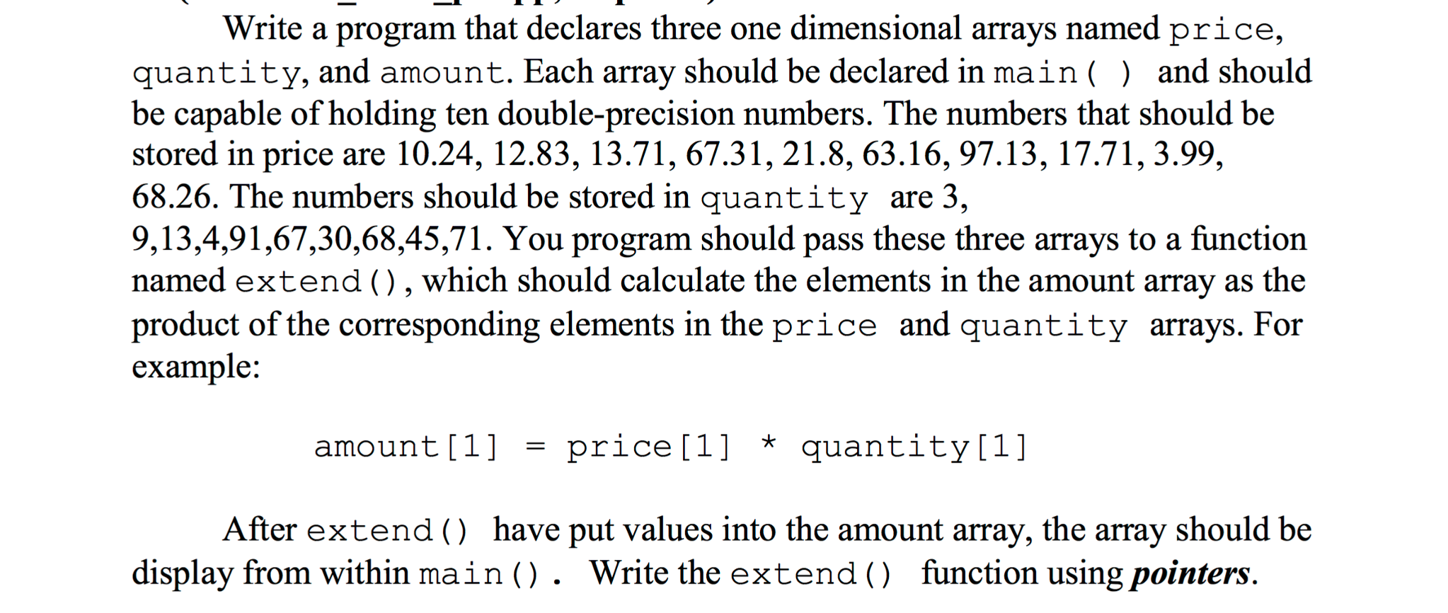 Solved Write a program that declares three one dimensional | Chegg.com