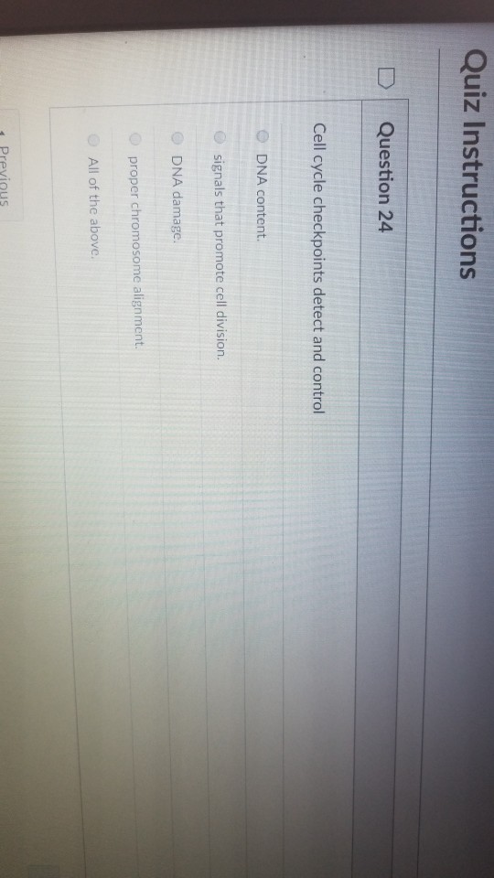 Solved Quiz Instructions D Question 24 Cell cycle | Chegg.com