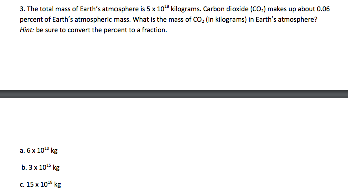 Solved The total mass of Earth's atmosphere is 5 times 10^18 | Chegg.com