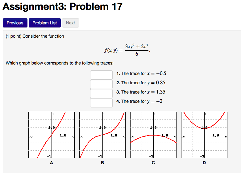 Solved (1 point) Consider the function f(x,y) = 2xy-y 10 | Chegg.com