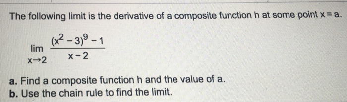 Solved The following limit is the derivative of a composite | Chegg.com