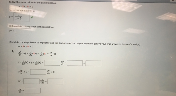 Solved Follow the steps below for the given function, xy - | Chegg.com