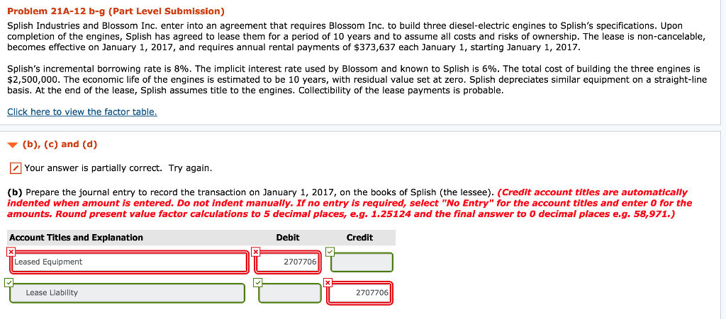 Solved Problem 21A-12 b-g (Part Level Submission) Splish | Chegg.com