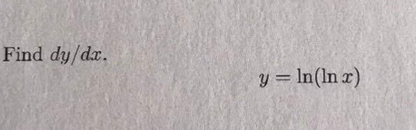 Solved Find dy/dx. y = ln(ln x) | Chegg.com