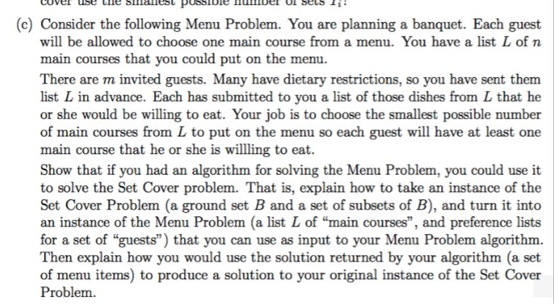 5. In the Set Cover problem, discussed in Chap. 5 of | Chegg.com