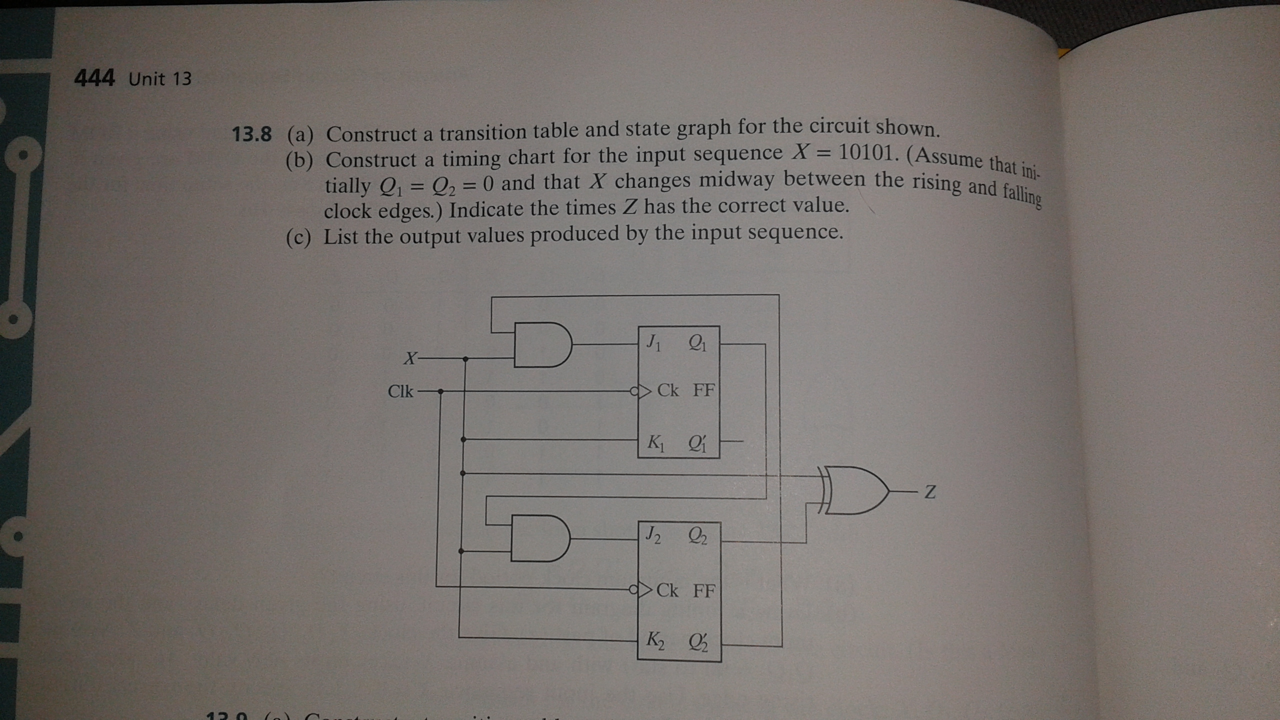 Solved a) Construct a state table and diagram (graph) for | Chegg.com