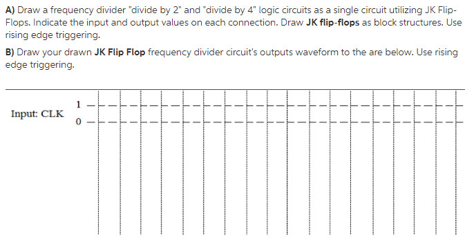 Solved A) Draw a frequency divider "divide by 2" and "divide | Chegg.com