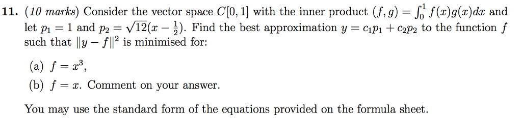 Solved Consider the vector space C[0, 1] with the inner | Chegg.com