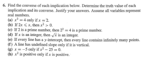 Solved 6. Find the converse of each implication below. | Chegg.com