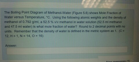 Solved The Boiling Point Diagram of Methanol-Water (Figure | Chegg.com