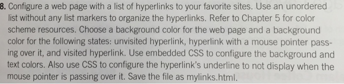 Solved Configure a web page with a list of hyperlinks to | Chegg.com