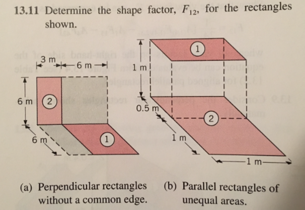 Solved 13.11 Determine the shape factor, F2, for the | Chegg.com