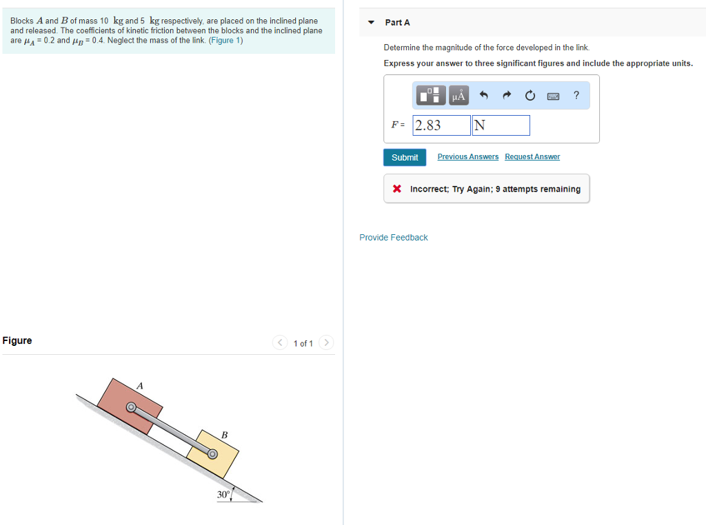Solved Blocks A and B of mass 10 kg and 5 kg respectively, | Chegg.com