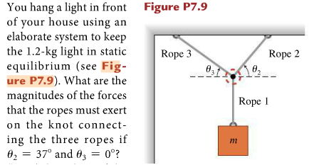 Solved You hang a light in front of your house using an | Chegg.com