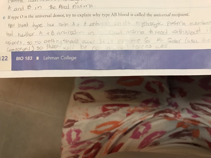 Solved If type O is the universal donor, try to explain why | Chegg.com