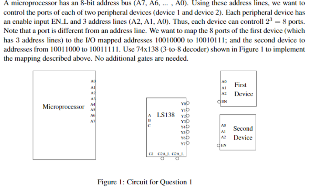 Solved A Microprocessor Has An 8-bit Address Bus (a7、a6, , 
