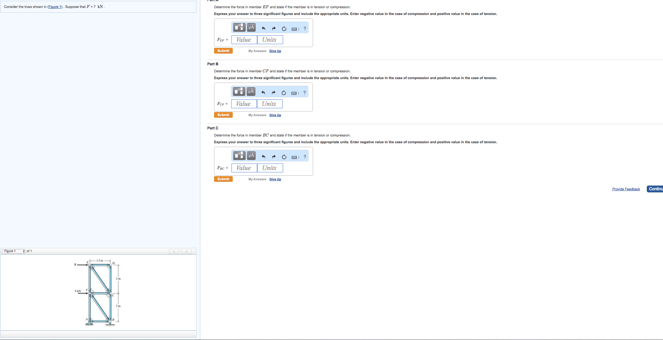 Solved Consider The Truss Shown In Figure 1 Suppose That