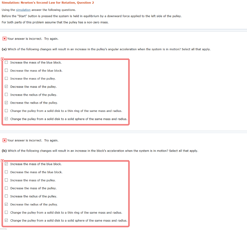Solved Simulation: Newton's Second Law for Rotation, | Chegg.com