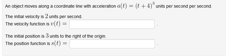 Solved An Object Moves Along A Coordinate Line With