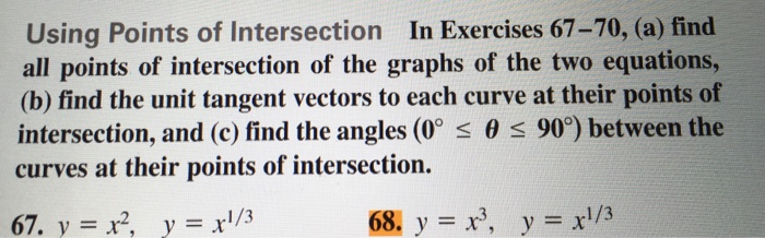 Solved Using Points of intersection In Exercises 67-70, find | Chegg.com