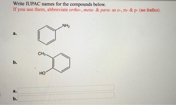 Solved Write IUPAC names for the compounds below. If you use | Chegg.com
