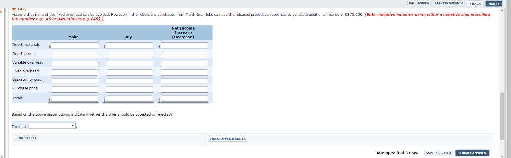 Solved Exercise 7-6 (Part Level Submission) Jobs Inc. has | Chegg.com