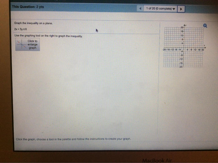 Solved Graph the inequality on a plane. 2x + 3y | Chegg.com