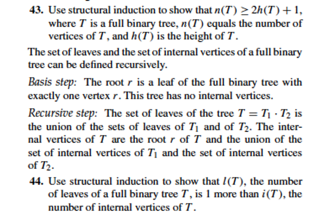 Solved Use structural induction to show that n(T) | Chegg.com