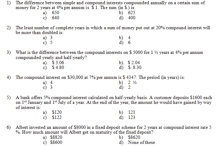 Solved 1) The difference between simple and compound | Chegg.com