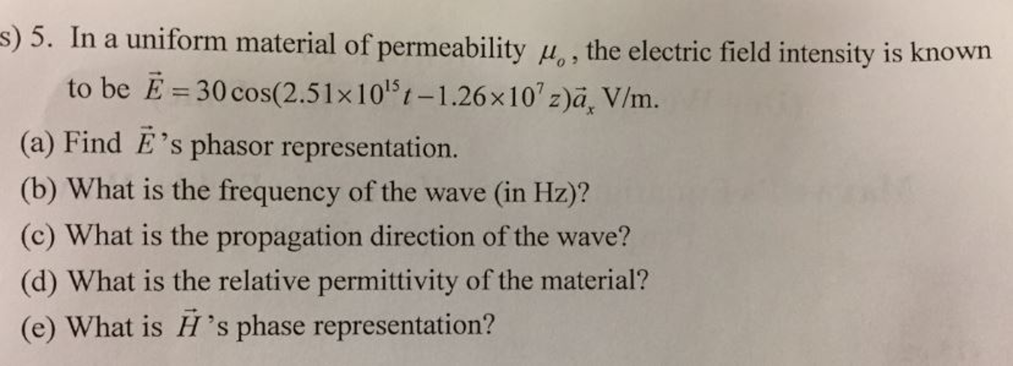 Solved In a uniform material of permeability mu_0, the | Chegg.com