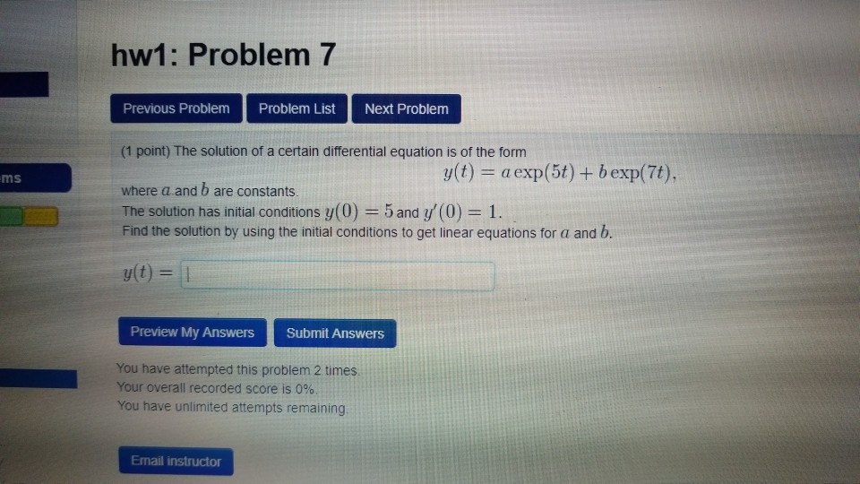 Solved Hw1 Problem 7 Previous Problem Problem List Next 4797