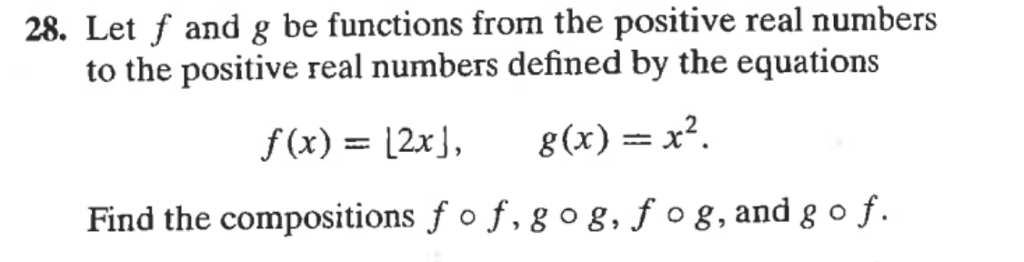 Solved 28. Let f and g be functions from the positive real | Chegg.com