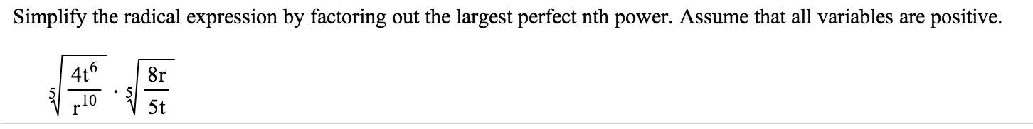 Solved Simplify the radical expression by factoring out the | Chegg.com