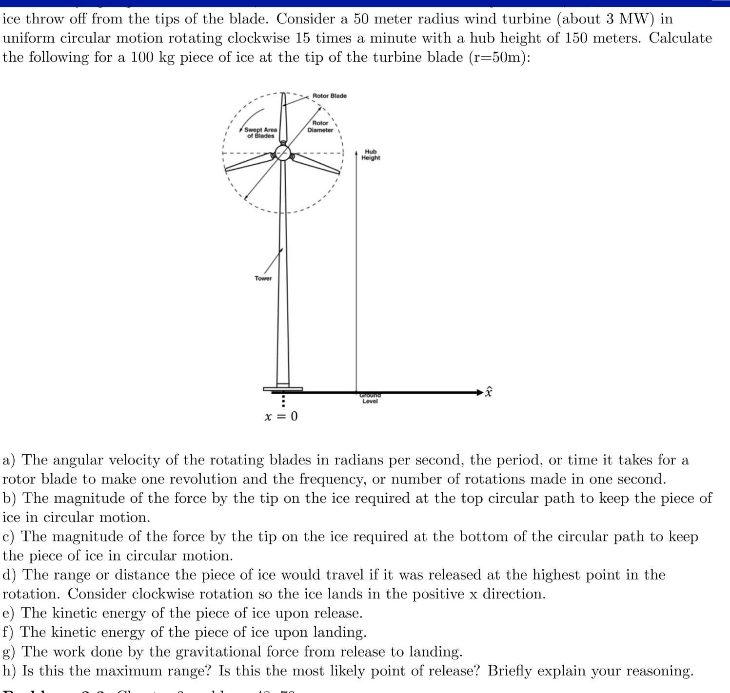 Solved ice throw off from the tips of the blade. Consider | Chegg.com