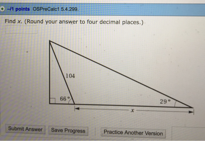 Solved Find x. (Round your answer to four decimal places.) | Chegg.com Solved Find x. (Round your answer to four decimal places.) | Chegg.com