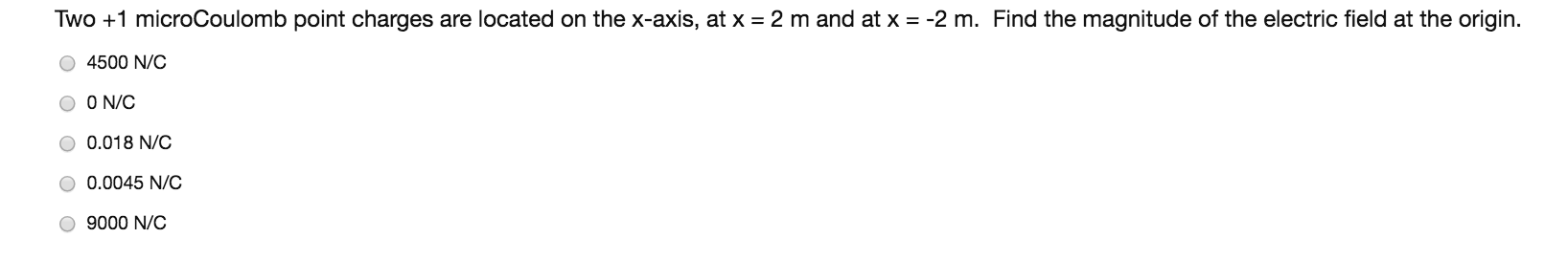 Solved Two +1 microCoulomb point charges are located on the | Chegg.com