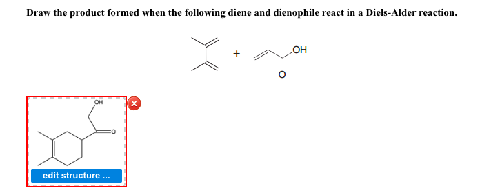 Solved Draw the product formed when the following diene and | Chegg.com