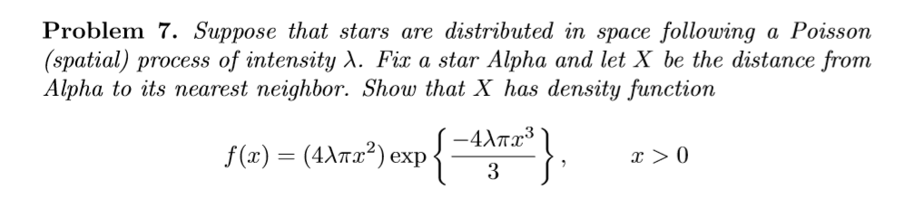 Solved Problem 7. Suppose that stars are distributed in | Chegg.com