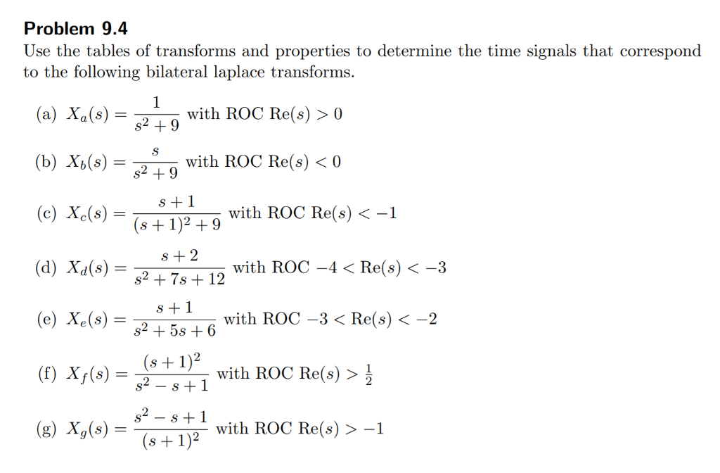 Solved Problem 9.4 Use the tables of transforms and | Chegg.com