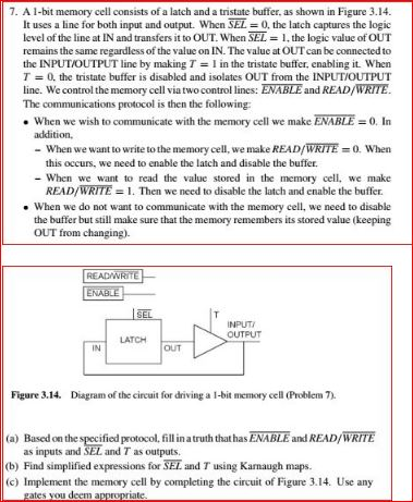 Solved A 1-bit memory cell consists of a latch and a | Chegg.com