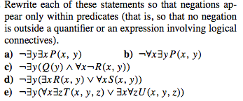 Solved Rewrite each of these statements so that negations | Chegg.com
