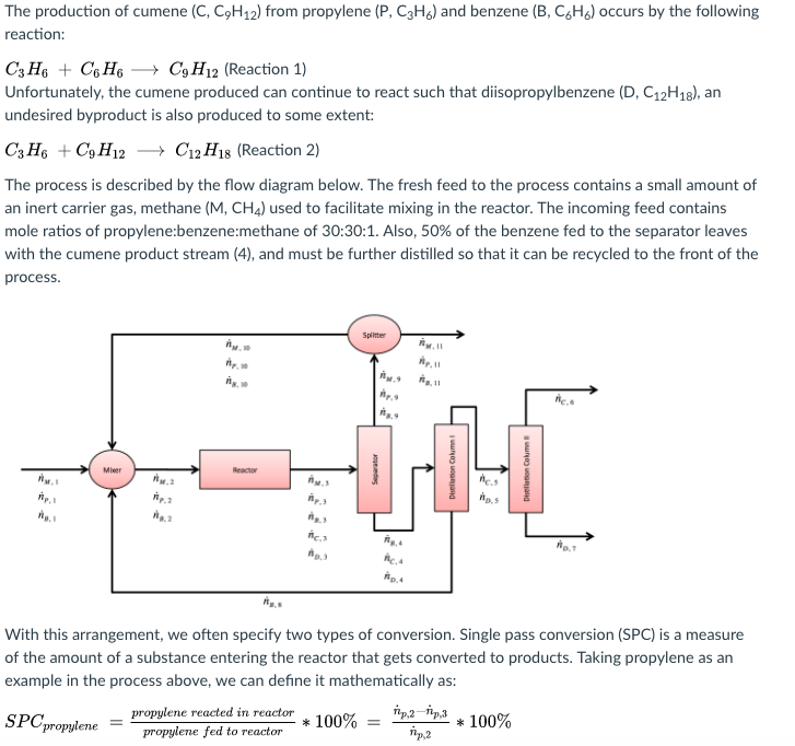 The production of cumene (C, CoH12) from propylene | Chegg.com