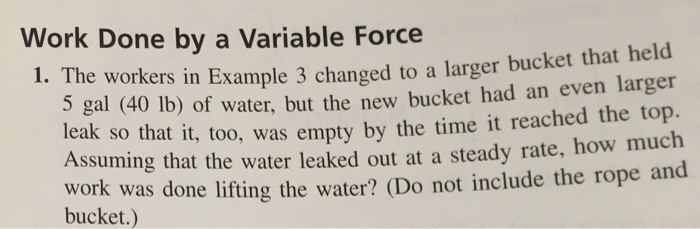 Solved Work Done by a Variable Force he workers in Example 3 | Chegg.com