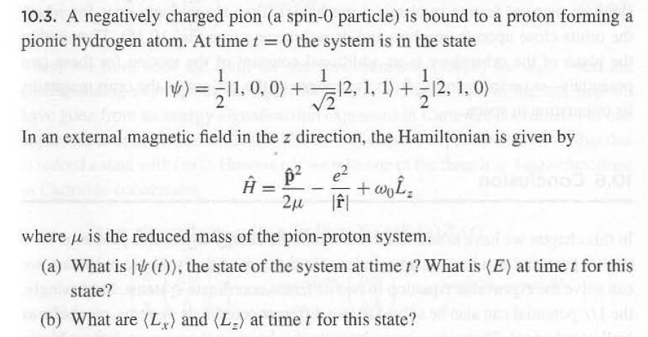 Solved 10.3. A negatively charged pion (a spin-0 particle) | Chegg.com