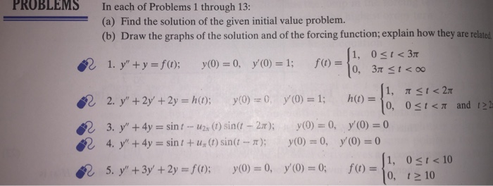 Solved In each of Problems 1 through 13: Find the solution | Chegg.com